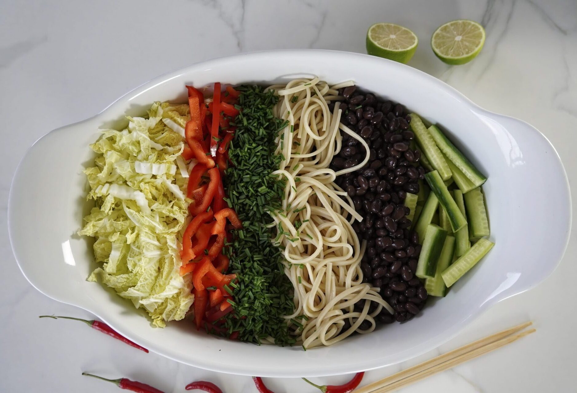 Asian Cold Noodle Salad in 15 Minutes | With Creamy Dressing